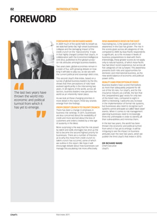 Lloyds Risk Index 2011 | PDF