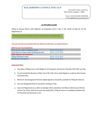 Llp Annual Return filling | DOC | Business Accounting & Finance | Business