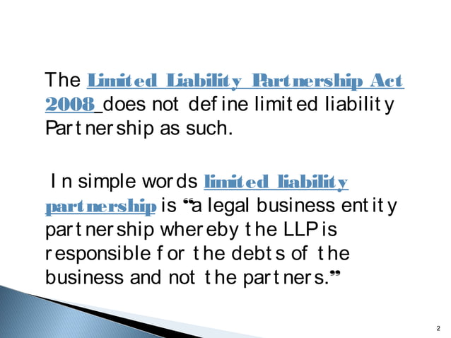 Limited liability Partnership (LLP) | PPT