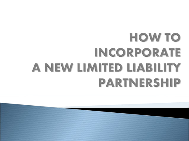 Limited liability Partnership (LLP) | PPT