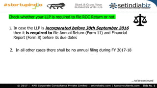 LLP Annual Compliance PPT FY 2016 17 | PPT