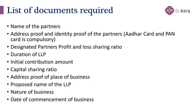 Checklist For LLP Registration | Documents required for LLP ...