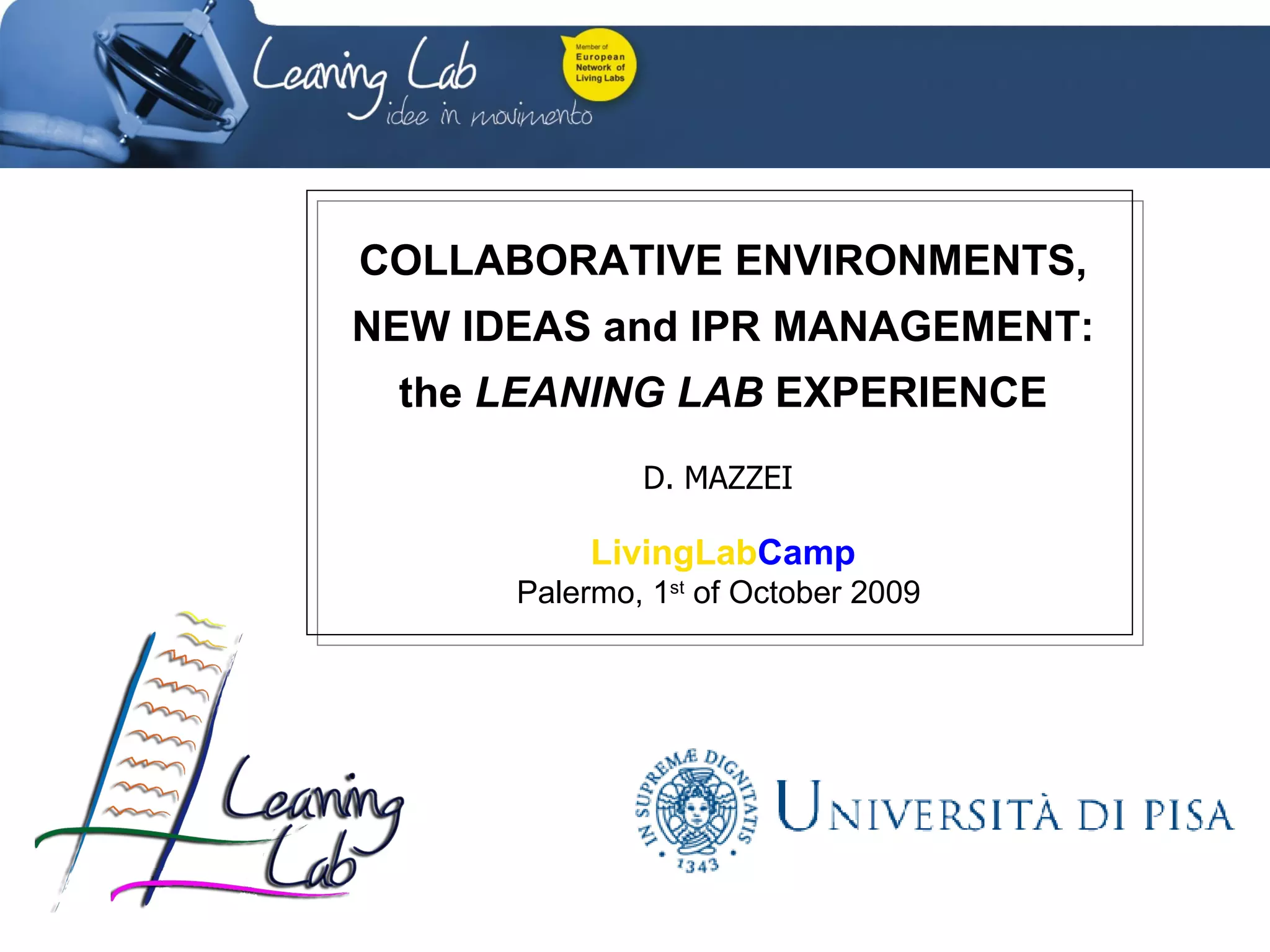Leaning Lab il Living Lab di Pisa | PPT