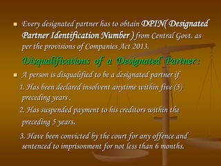 LLP AGREEMENT AS PER LLP ACT , 2008 | PPTX