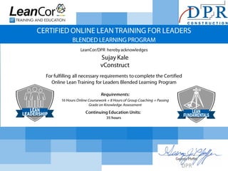 Lean Leadership Program Certification | PDF