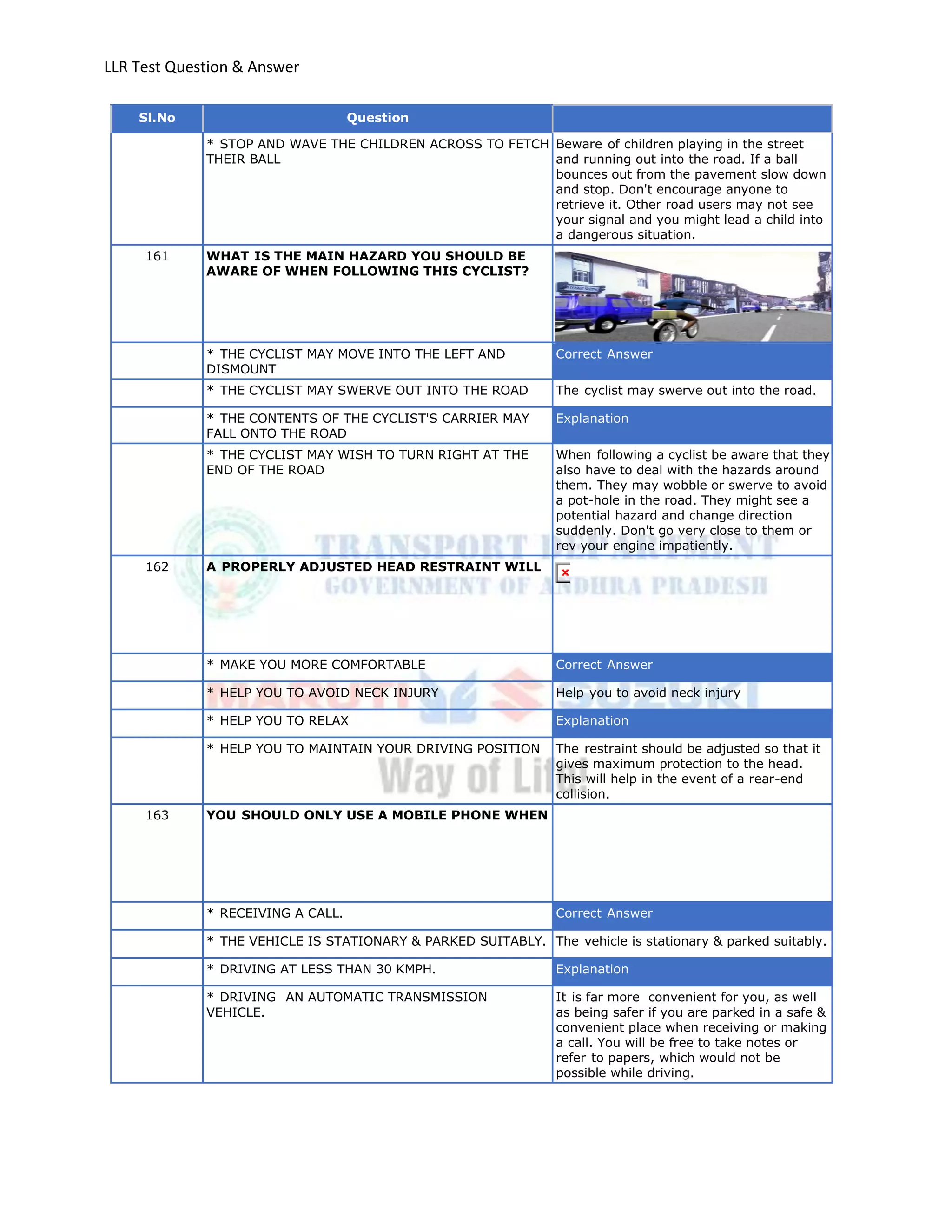 Llr test english_totalquestions | PDF | Auto Safety | Automotive