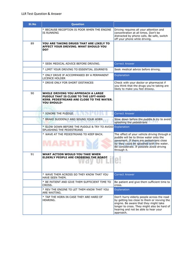 Llr test english_totalquestions | PDF | Auto Safety | Automotive