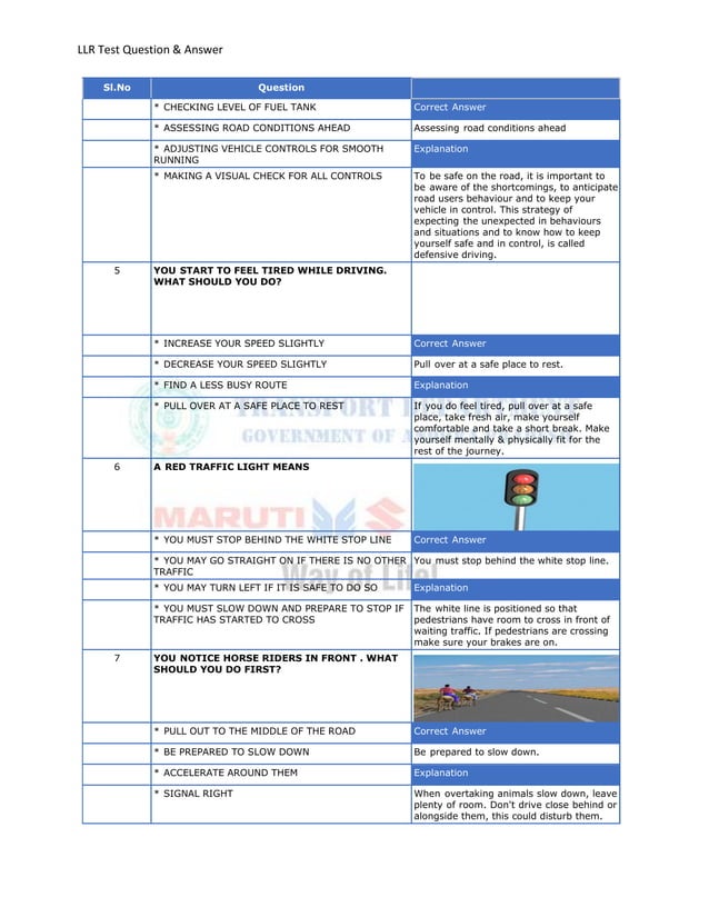 Llr test english_totalquestions | PDF | Auto Safety | Automotive