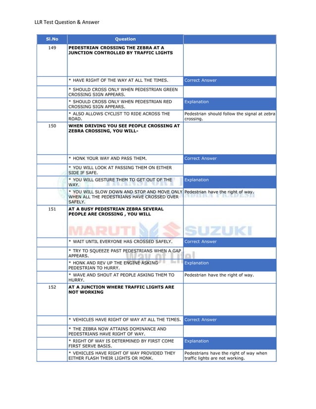 Llr test english_totalquestions | PDF | Auto Safety | Automotive
