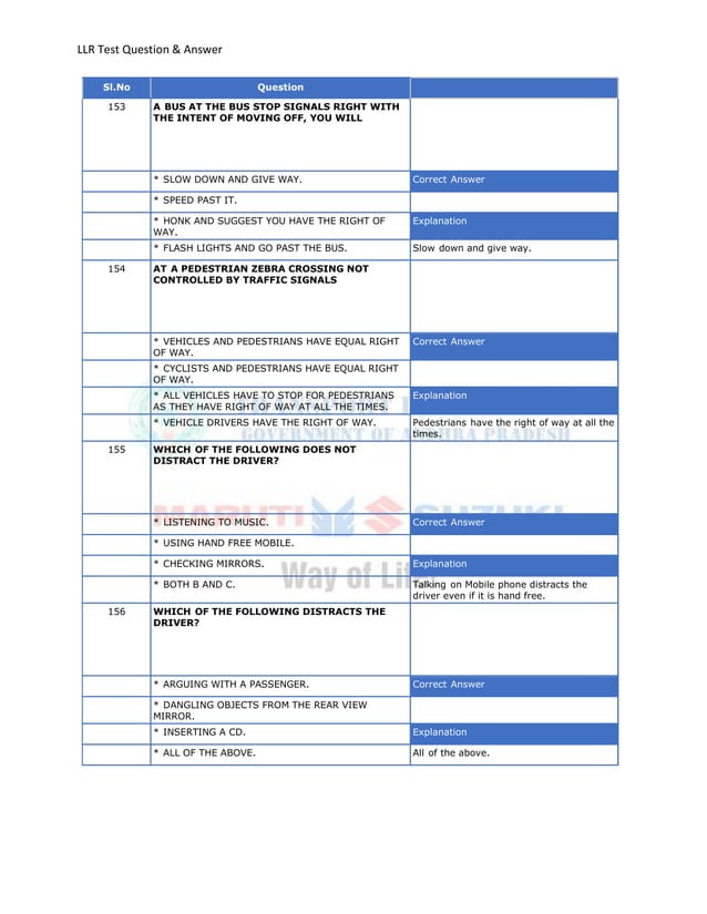 Llr test english_totalquestions | PDF | Auto Safety | Automotive