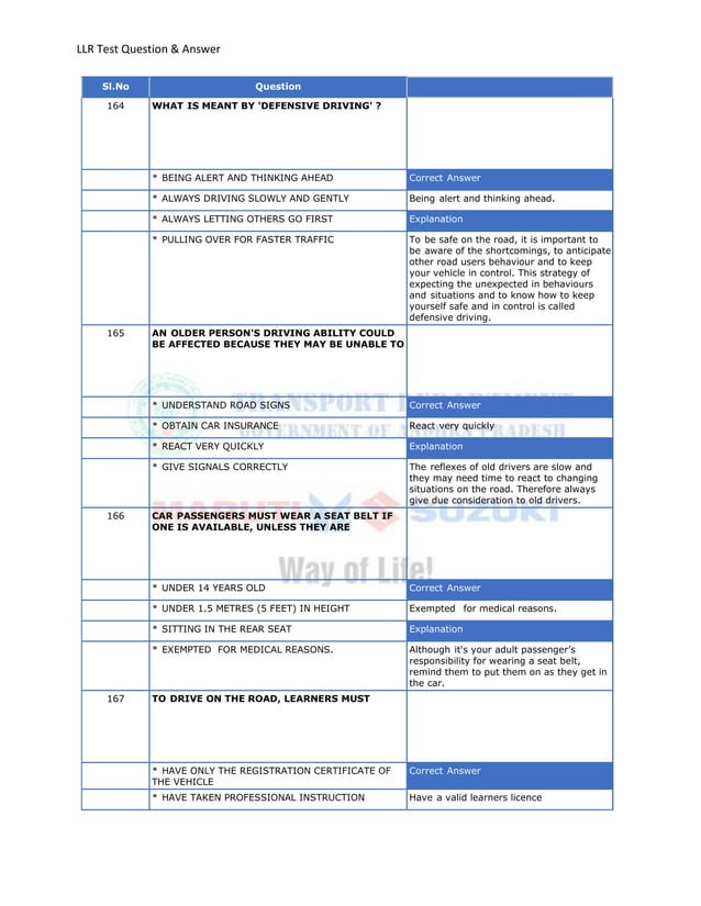 Llr test english_totalquestions | PDF | Auto Safety | Automotive