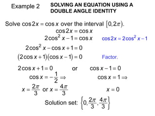 trigonometric equations involving half angles and multiple angles | PPTX
