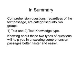 LL Upper Pri C - Compre Question Types | ODP