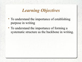 LL Upper Pri A - Establishing purpose and understanding organsation | PPT