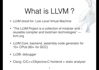 LLVM Internal Architecture par Michel Guillet | PPT