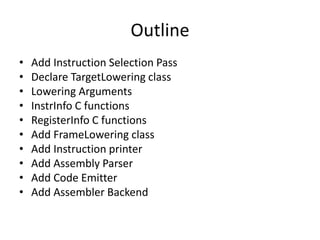 LLVM Backend Porting | PPTX