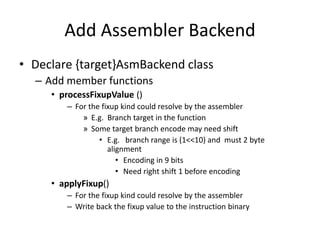 LLVM Backend Porting | PPT
