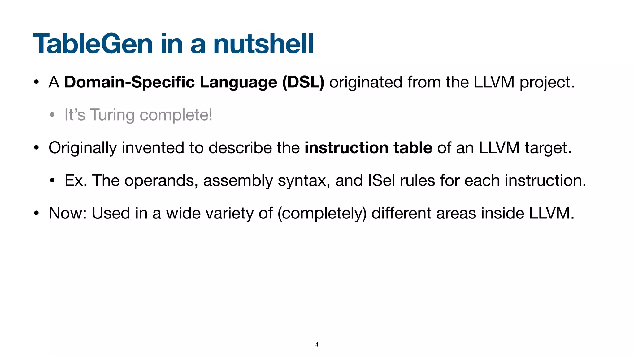 How to write a TableGen backend | PDF