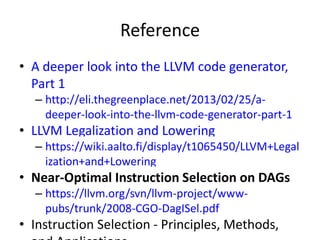 LLVM Instruction Selection | PPTX