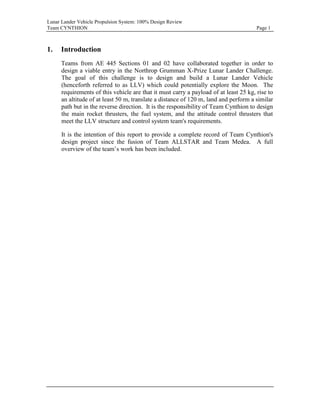 Llv Propulsion System 100 Pct Design Report | PDF