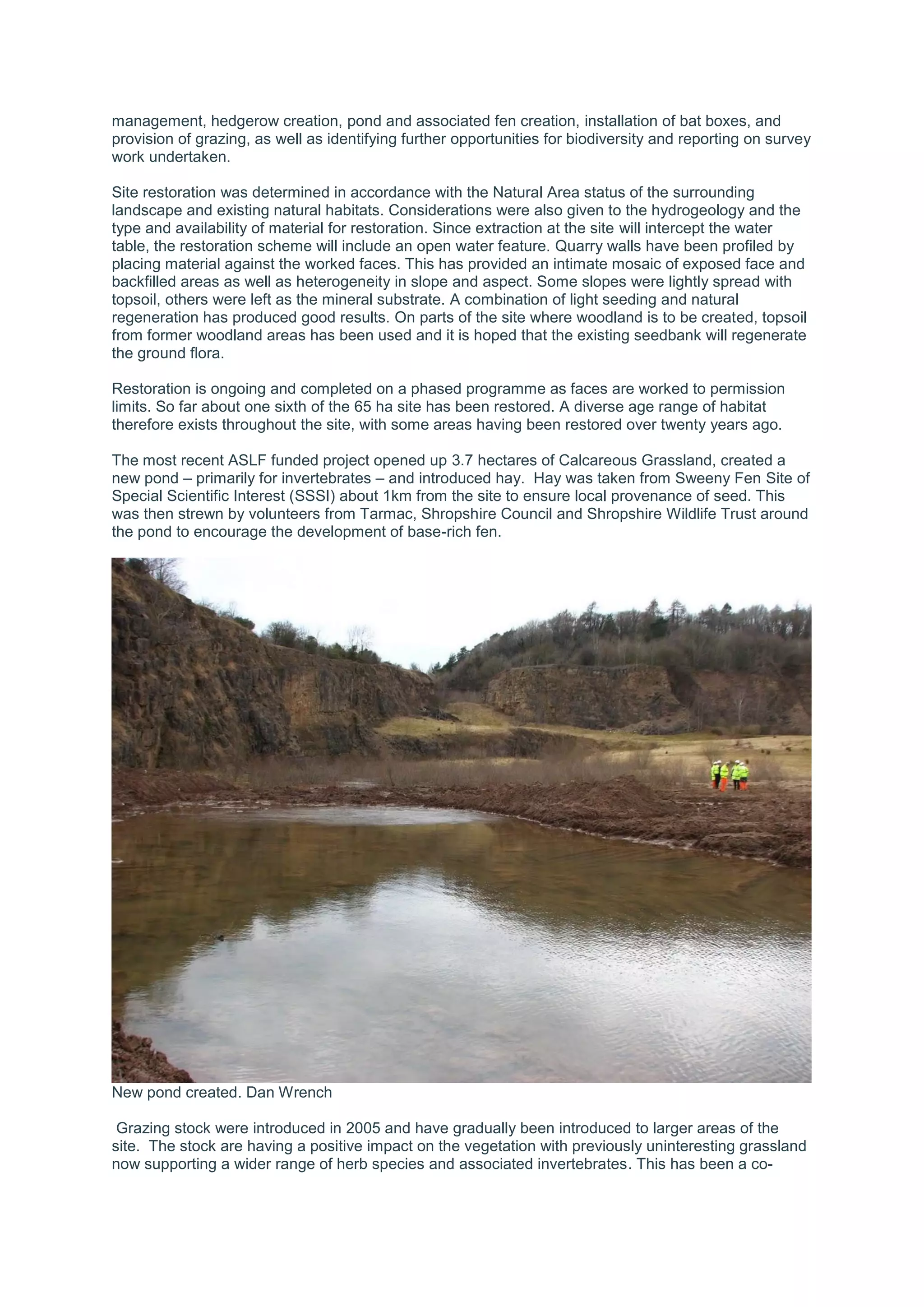 Llynclys quarry restoration | PDF