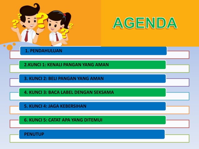 5 kunci keamanan pangan anak sekolah (PJAS) | PPTX