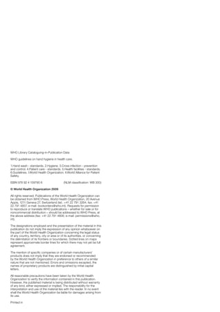 WHO GUIDELINES ON HAND HYGIENE IN HEALTH CARE | PDF