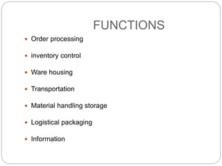 FUNCTIONS OF LOGISTICS MANAGEMENT AND OUTSOURCING | PPTX