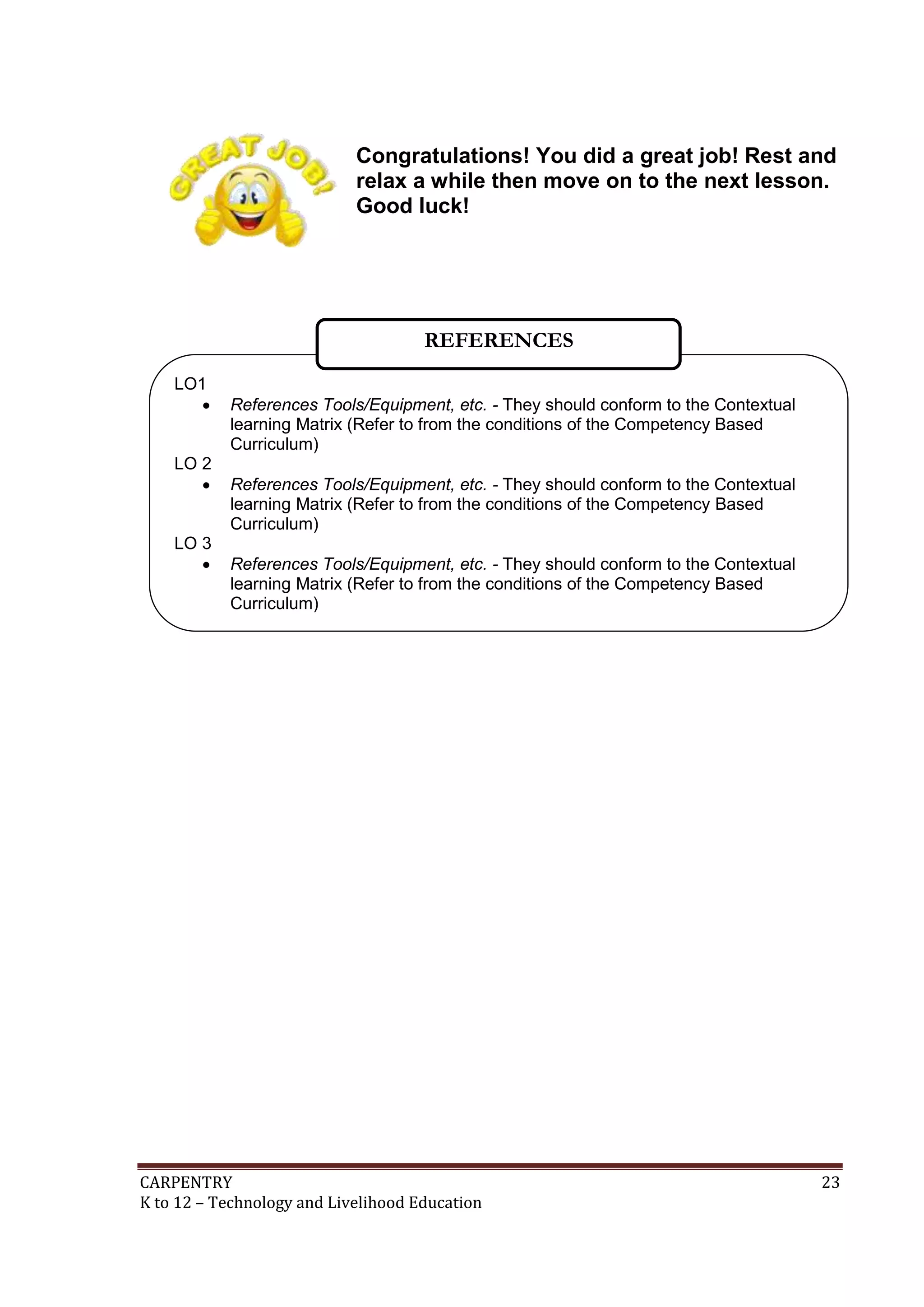 Carpentry Learning Module Grade 7 and Grade 8 Explanatory Course | PDF