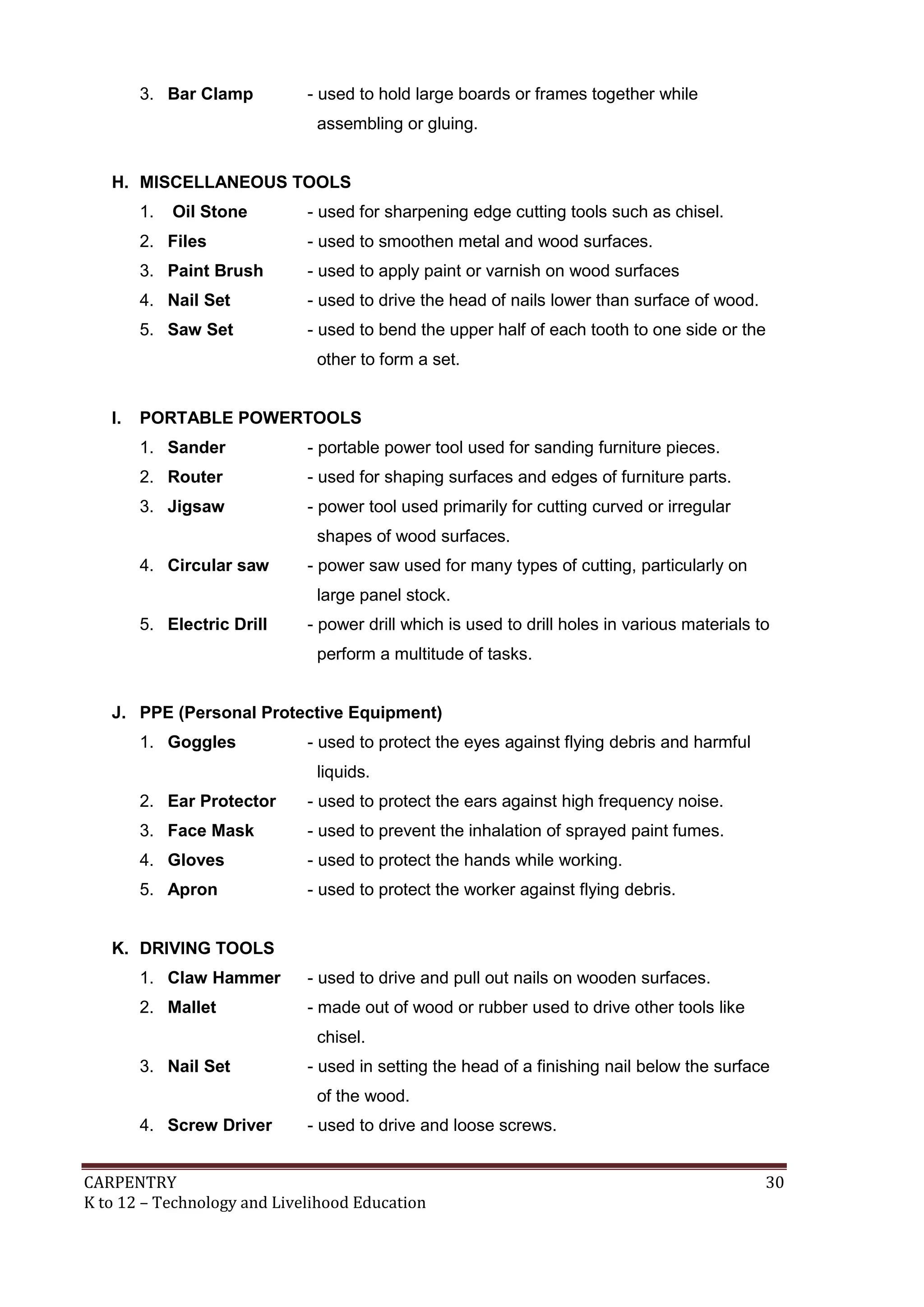 Carpentry Learning Module Grade 7 and Grade 8 Explanatory Course | PDF