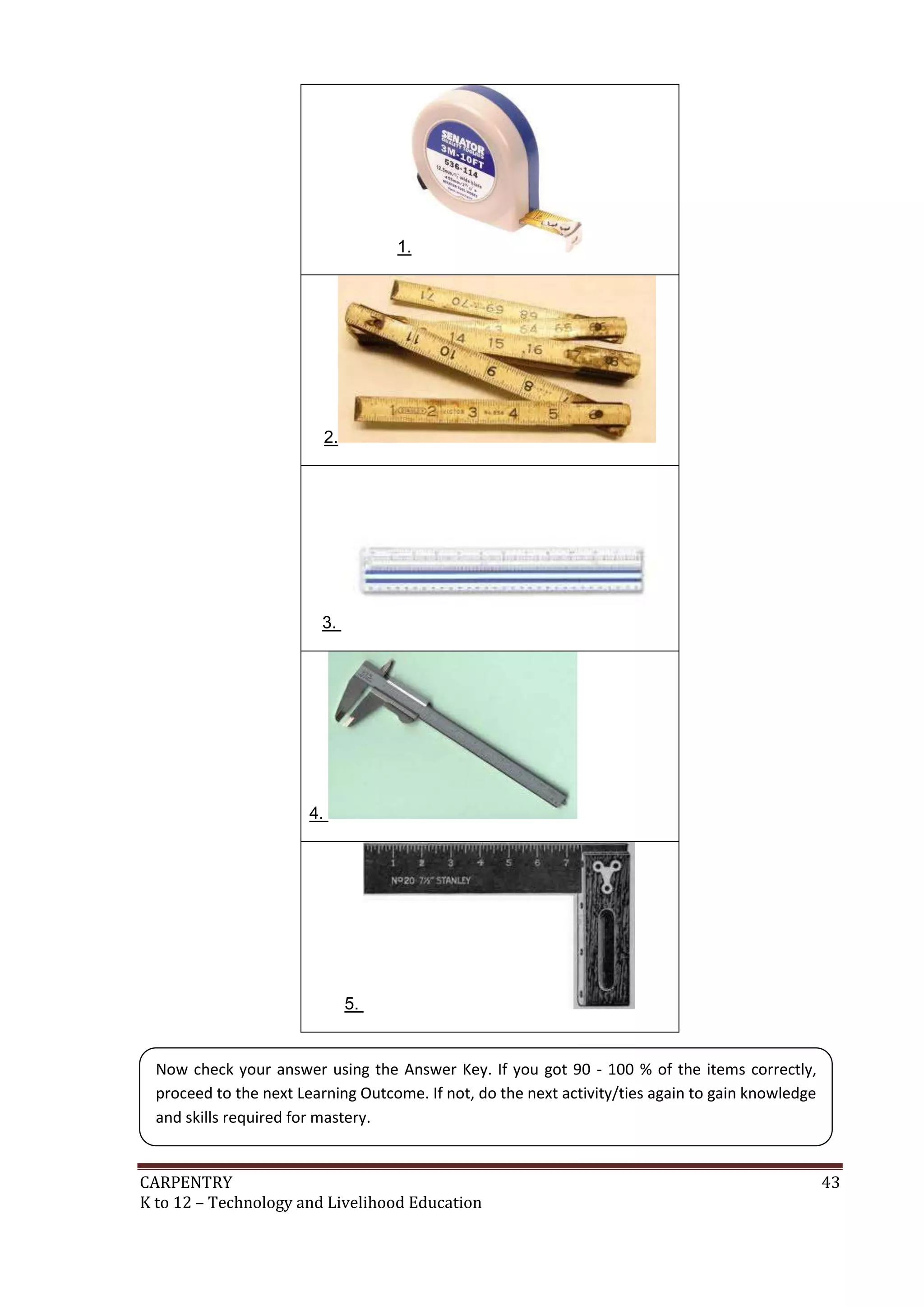 Carpentry Learning Module Grade 7 and Grade 8 Explanatory Course | PDF