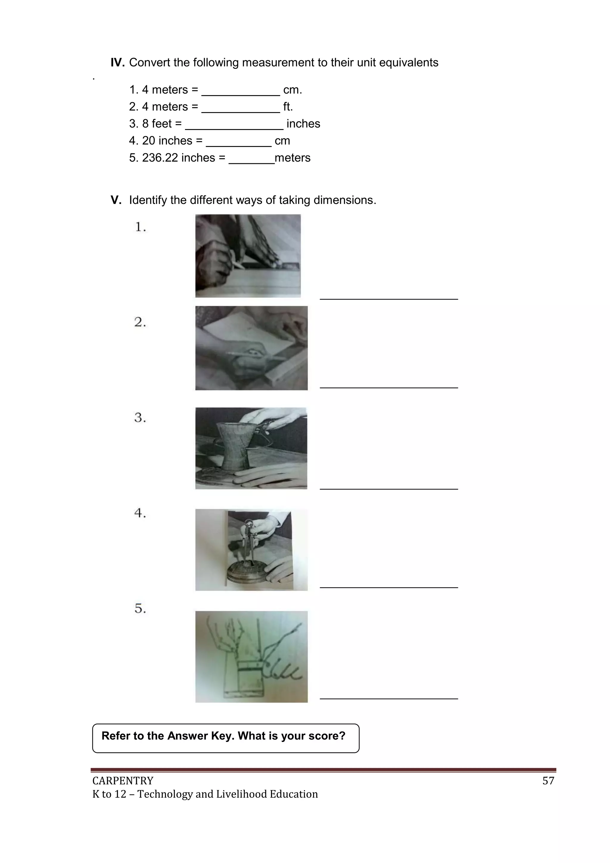 Carpentry Learning Module Grade 7 and Grade 8 Explanatory Course | PDF