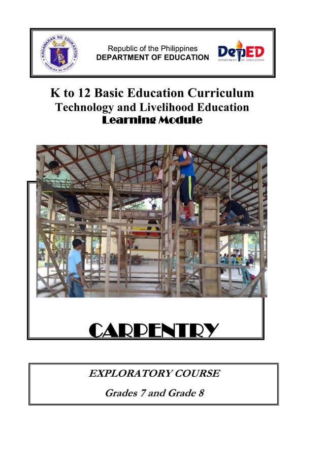 Carpentry Learning Module Grade 7 and Grade 8 Explanatory Course | PDF