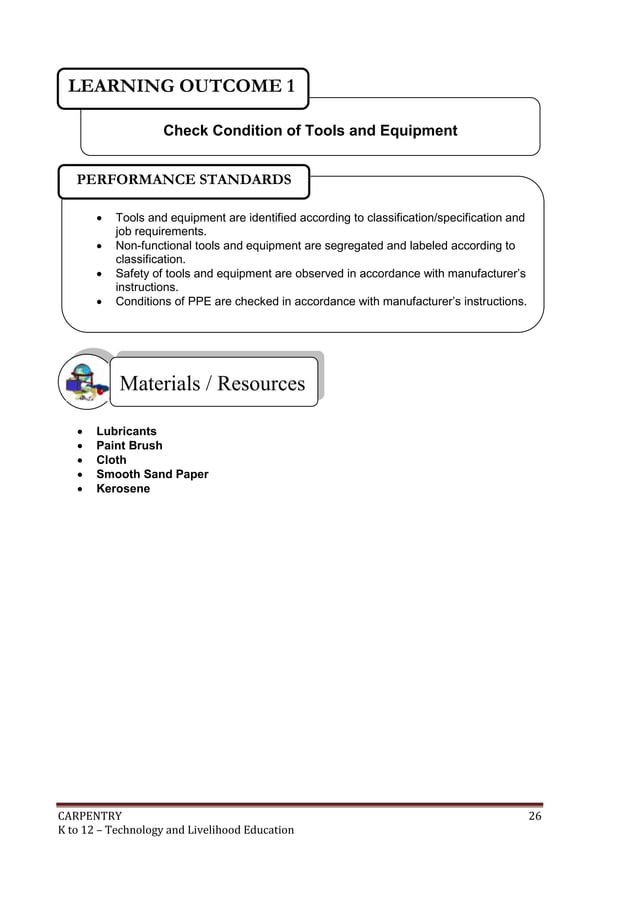 Carpentry Learning Module Grade 7 and Grade 8 Explanatory Course | PDF
