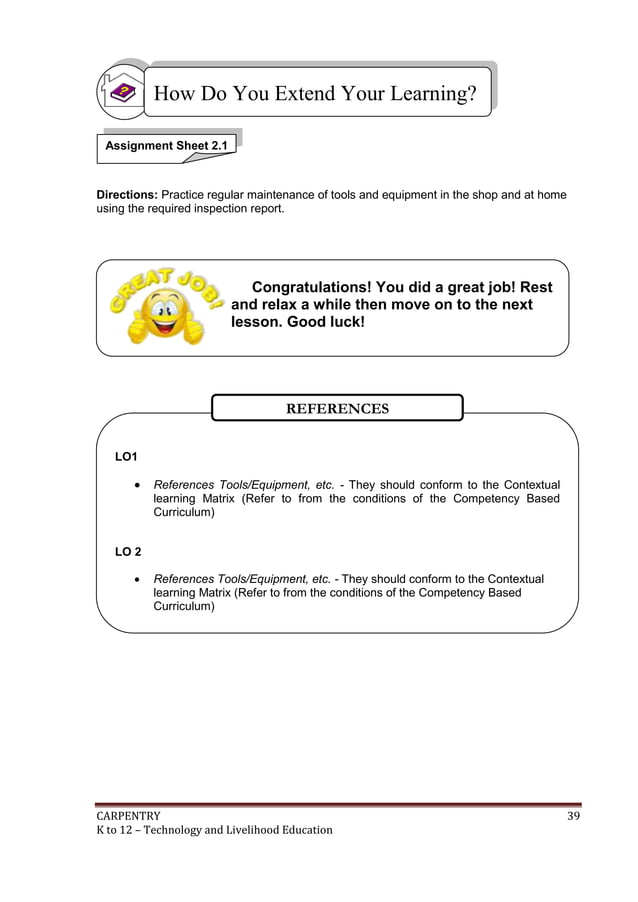 Carpentry Learning Module Grade 7 and Grade 8 Explanatory Course | PDF