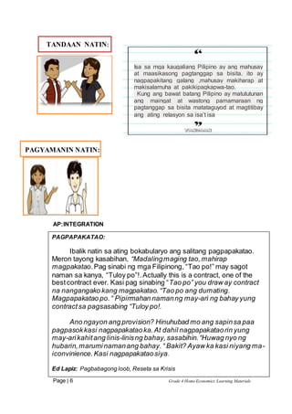 Lm he4(pagtanggap ng bisita ) | DOCX