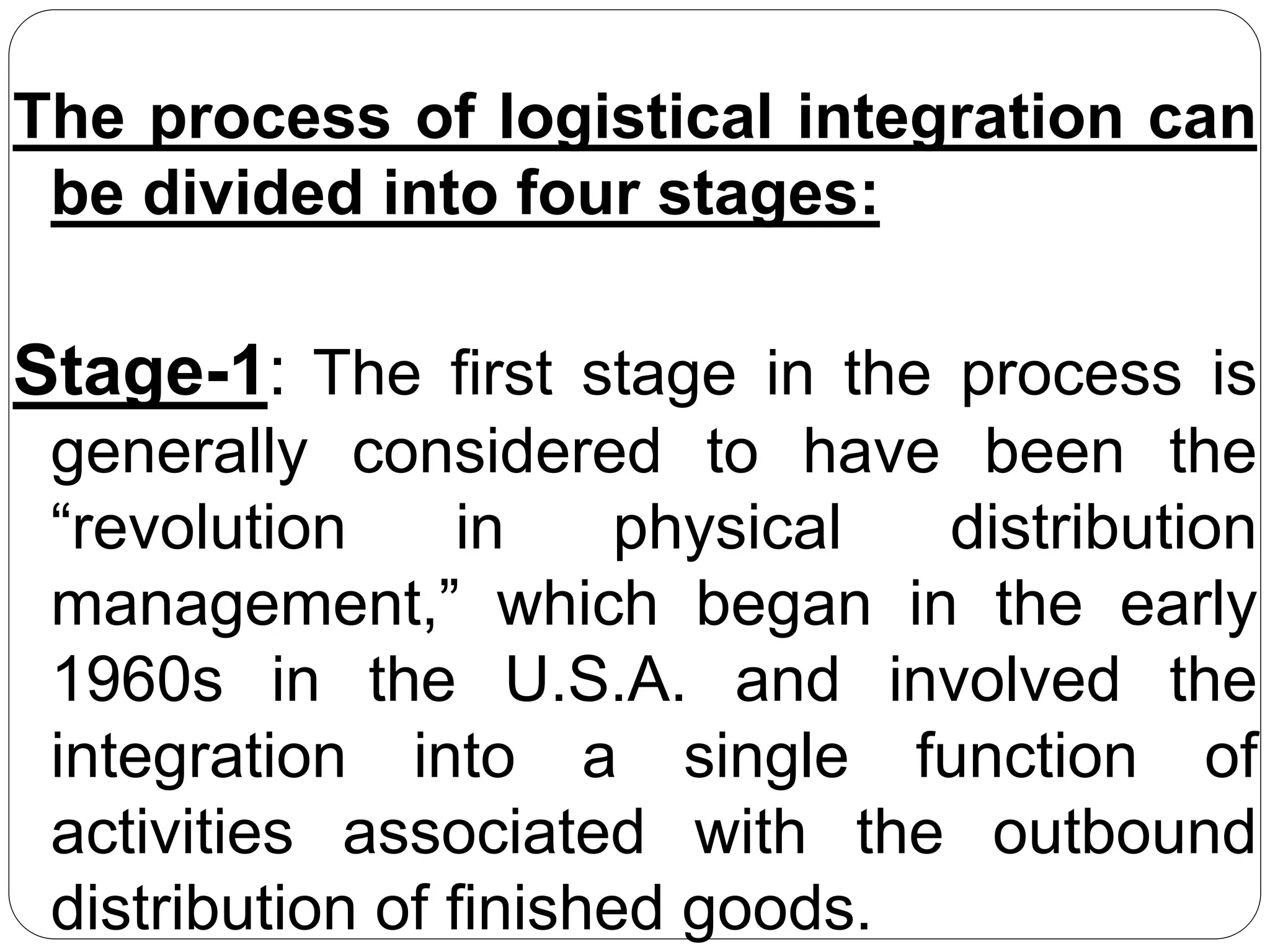 Logistics Management, UNIT-1, BBA III Year Notes, Osmania University | PPT