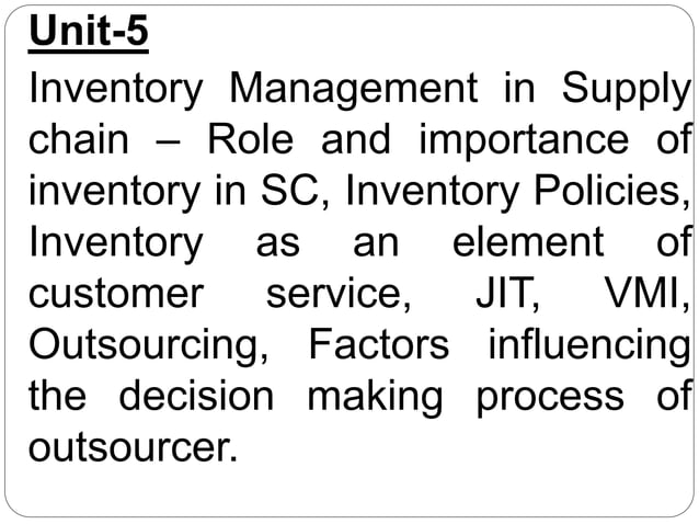 Logistics Management, BBA III Year Notes, Osmania University | PPT ...