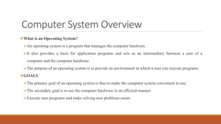 LM1 - Computer System Overview, system calls | PPT