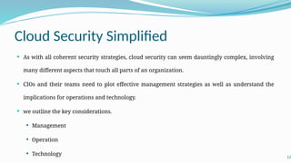 Cloud Computing Security Essentials for beginners | PPTX