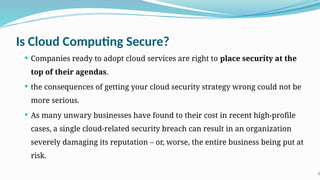Cloud Computing Security Essentials for beginners | PPTX