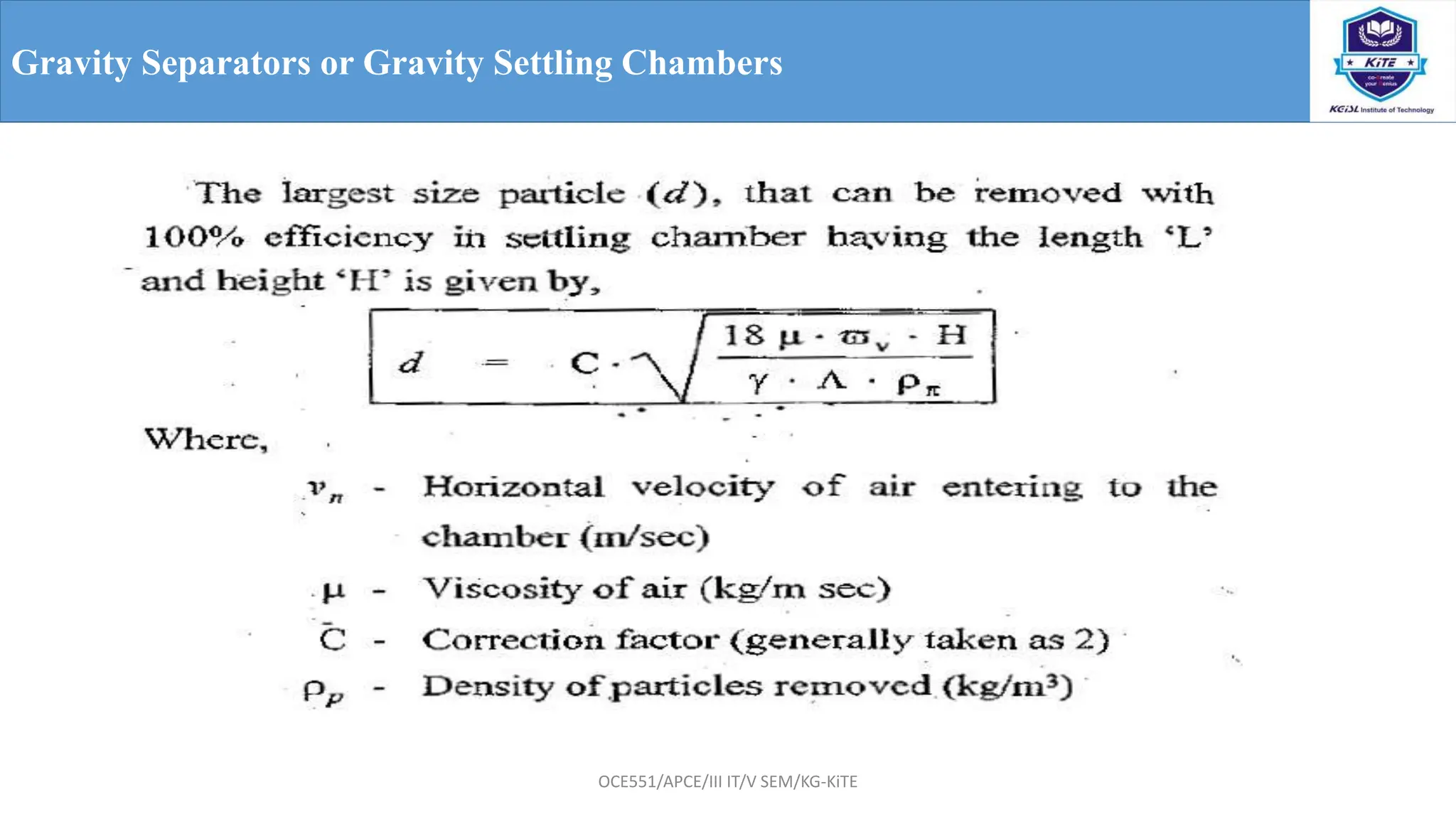 LM16 - Gravity Separators, methods, measures | PPTX