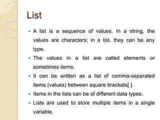 LM 28 - List (Operations, Slice, Methods).pptx
