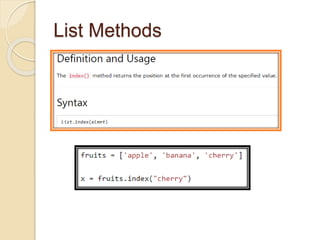 LM 28 - List (Operations, Slice, Methods).pptx