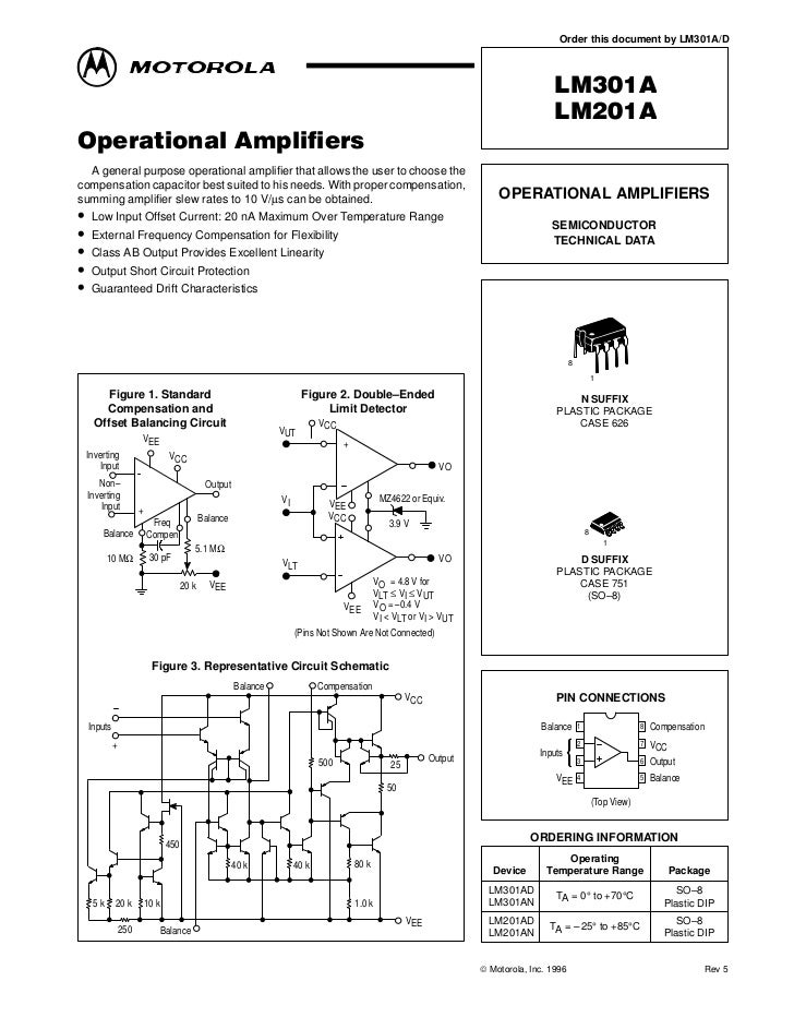 LM301 Operational Amplifiers