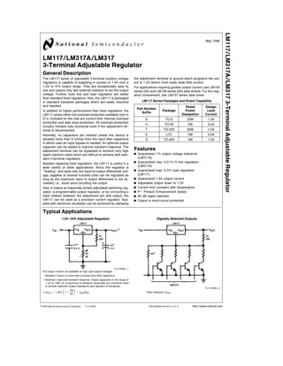 LM317 Adjustable Regulator Datasheet | PDF