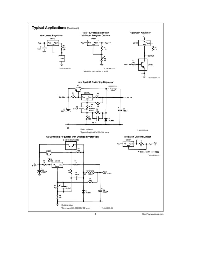 LM317 Adjustable Regulator Datasheet | PDF
