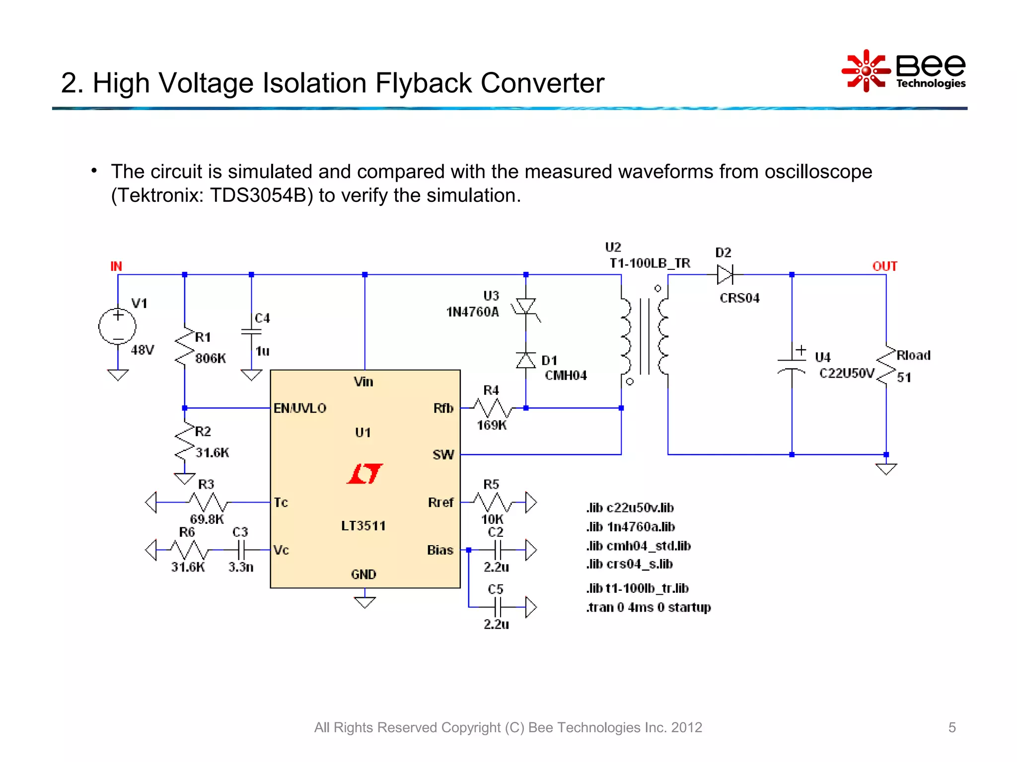 High Voltage Isolation Flyback Converter using LTspice | PPT