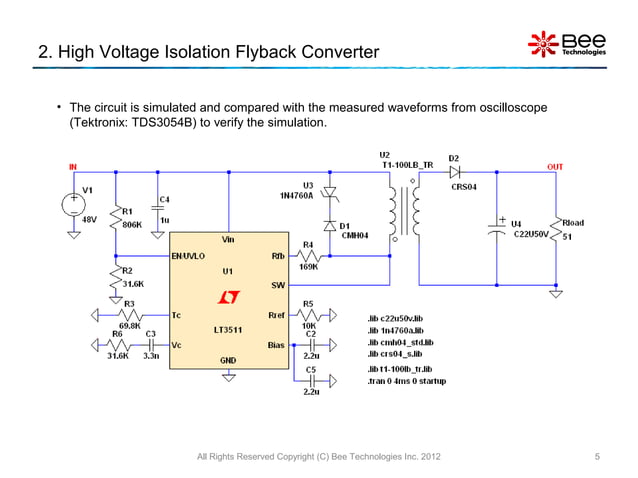 High Voltage Isolation Flyback Converter using LTspice | PPT