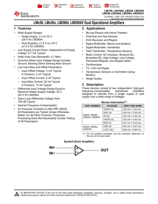 LM358 dual operational amplifier | PDF | Computer Software and ...
